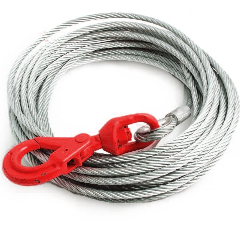Winch Cable c/w Swivel Self Locking Hook – UK Lifting Store Ltd