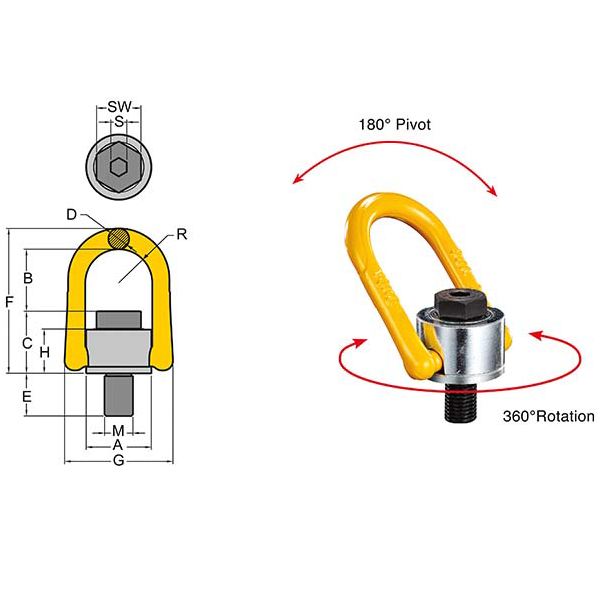 YOKE Type 231 Swivel Hoist Ring | UK Lifting Store